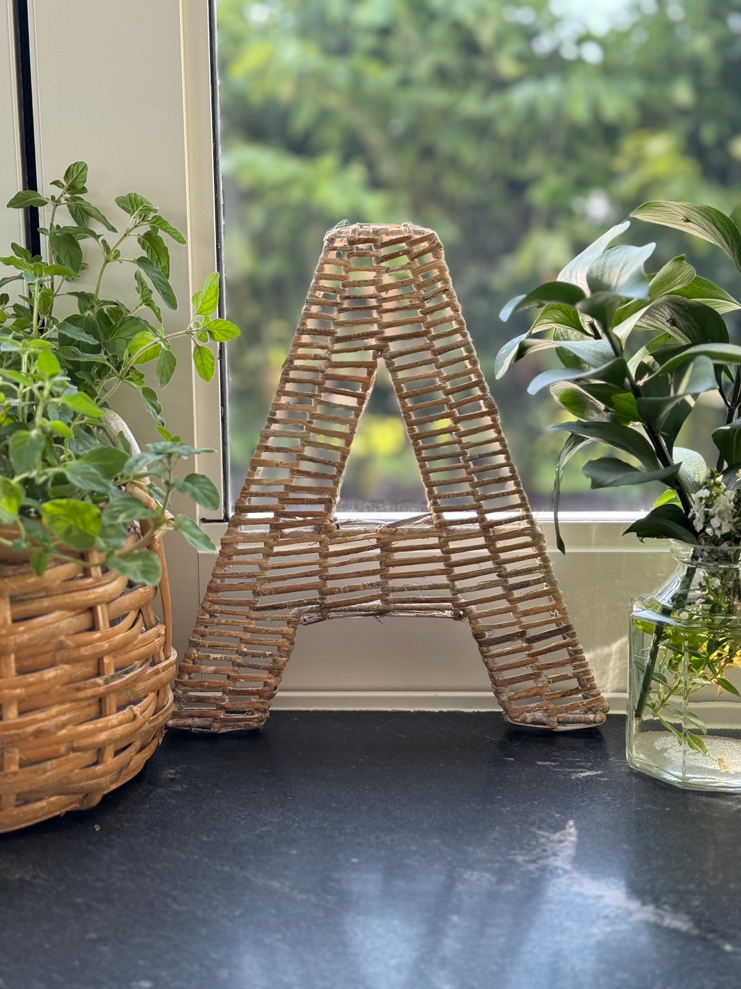 Vintage Wicker Wall Letter A - Etsy
