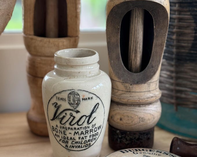 Antique Virol Bone Marrow Ironstone Jar Antique Ironstone Advertisement ...