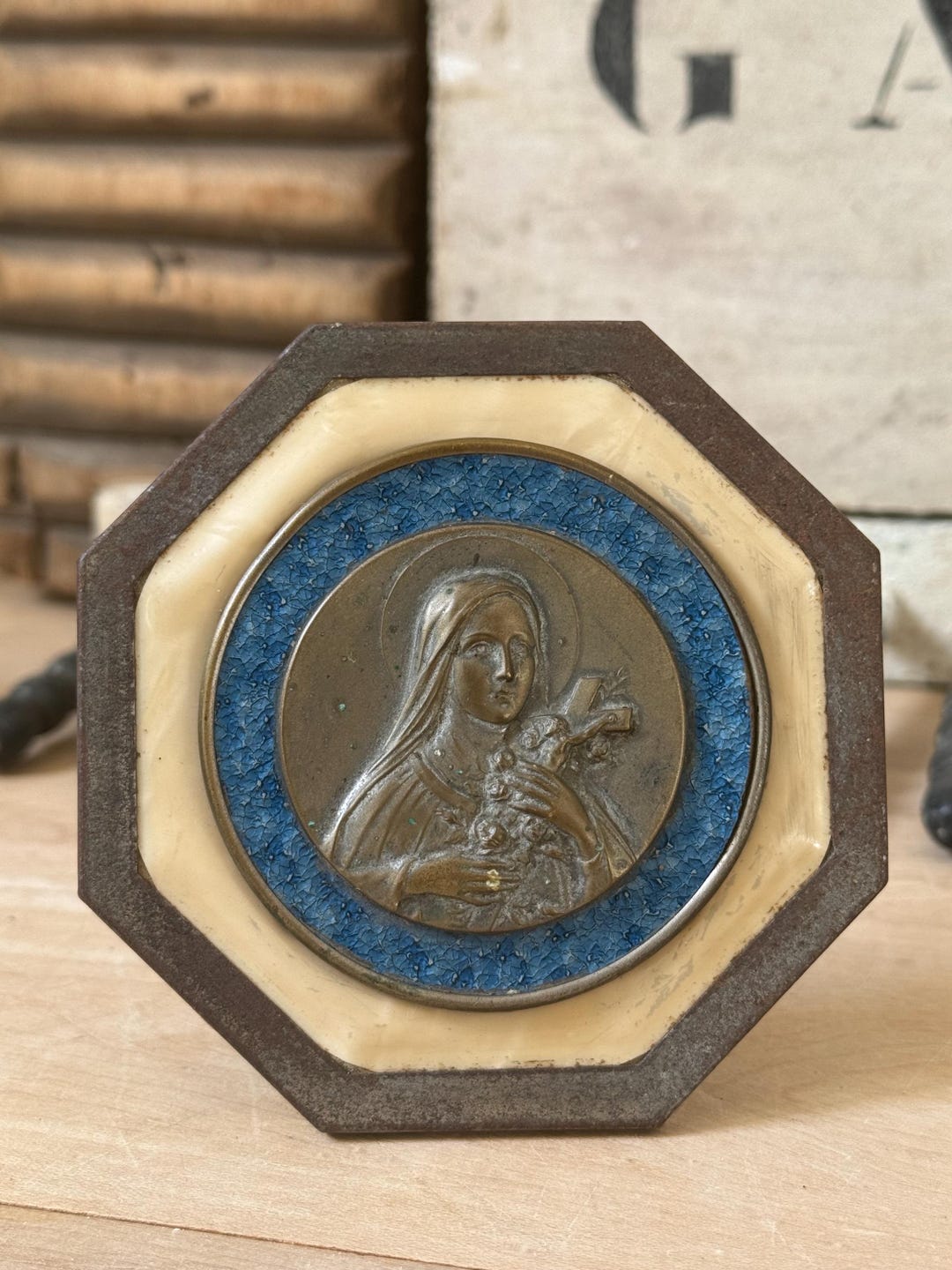 Vintage French Plaque of St. Thérèse of Lisieux French Vintage Saints ...