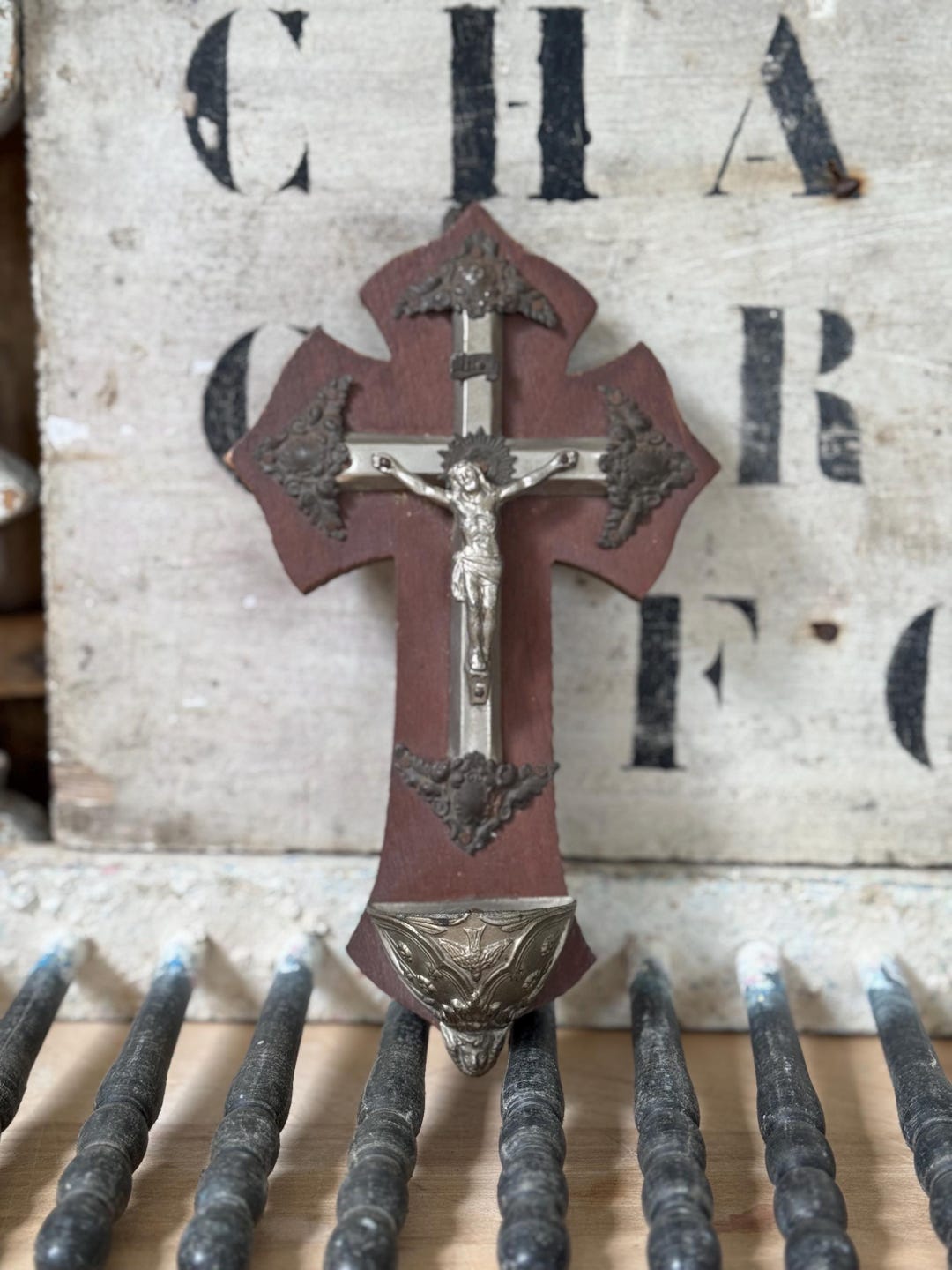 Antique French Wooden Crucifix Vintage French Wood Crucifix Vintage ...
