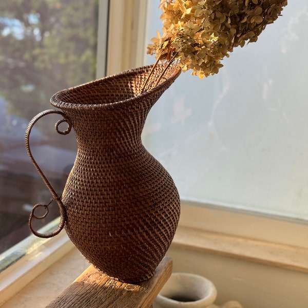 Wicker Pitcher - Etsy