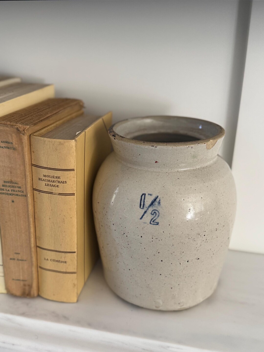 Antique Stoneware Crock Vintage Stoneware Crock Antique 1/2 Gallon ...