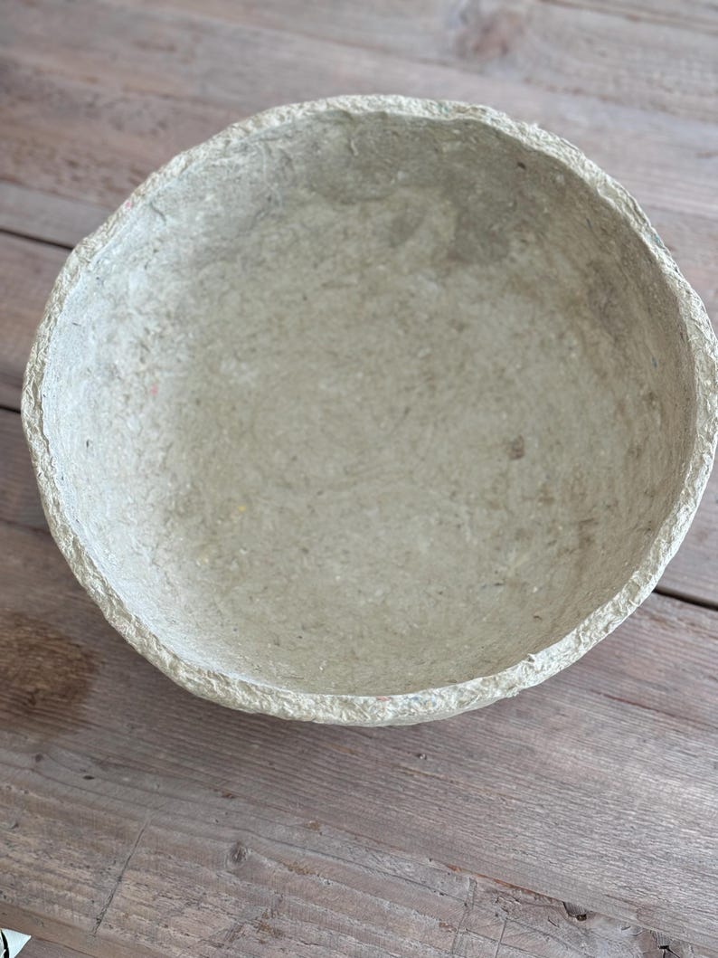 Paper Mache Bowl Large Paper Mache Bowl Wabi Sabi Bowls Organic Neutral ...
