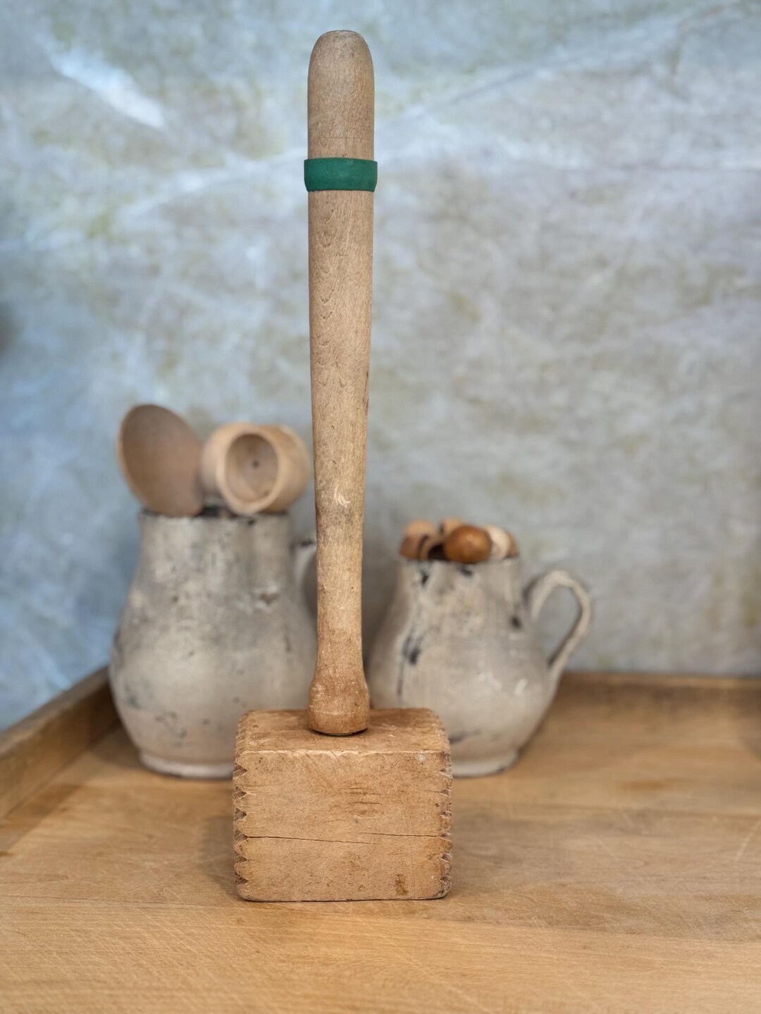 Vintage Wood Masher Vintage Wood Mallet Primitive Wood Mallet Vintage ...
