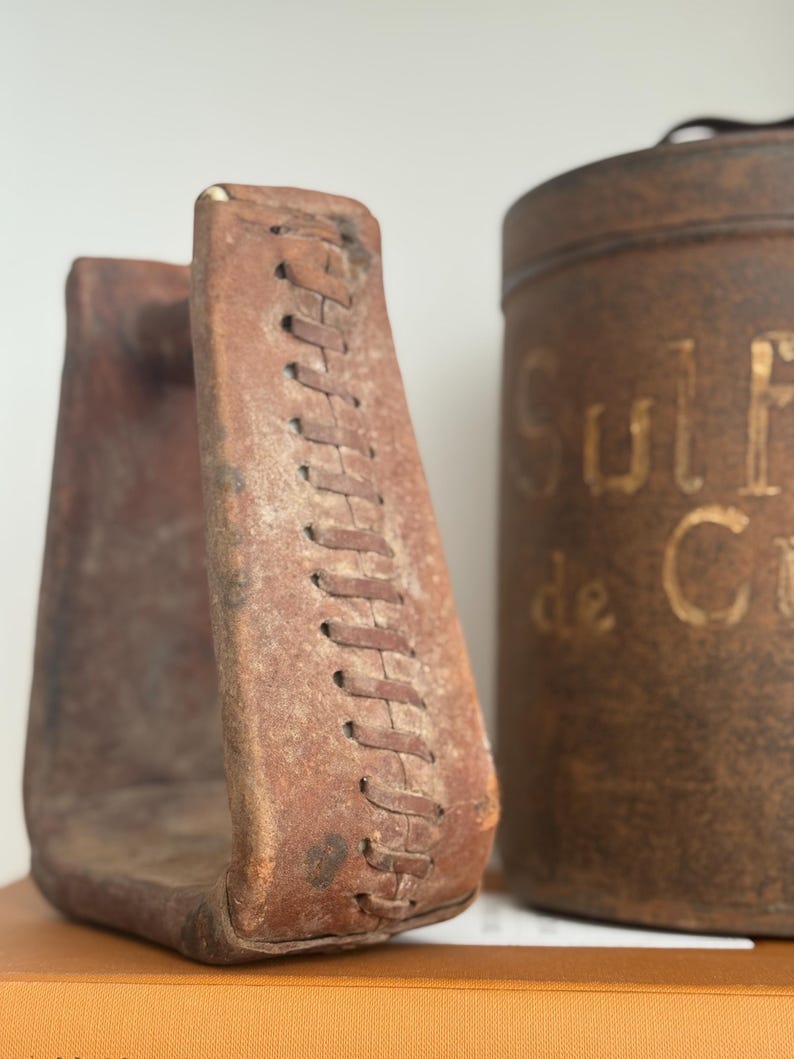 Vintage Leather Horse Stirrup | Antique Equestrian Tack | Primitive ...