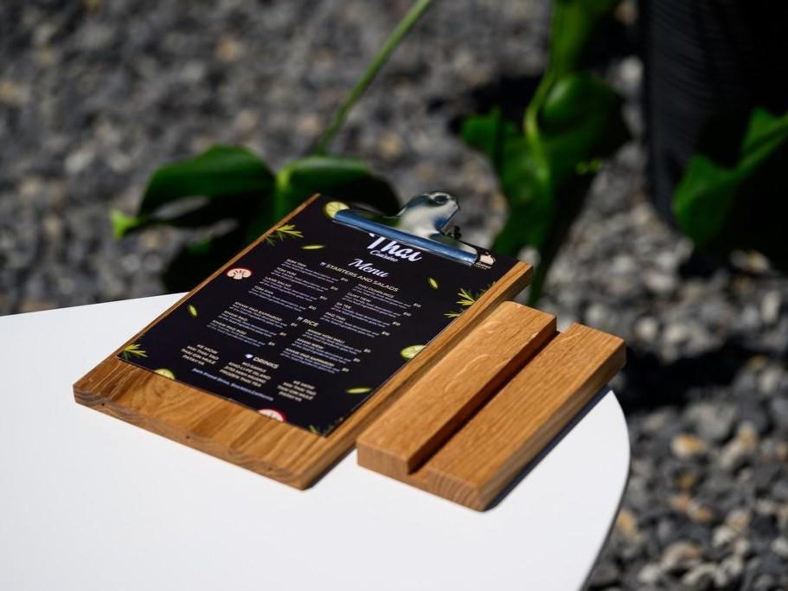 Wooden Menu Holder, Tabletop Sign Stand, Coffee Bar Sign Display, Mini ...