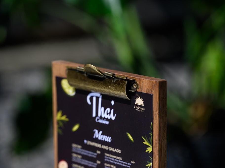 Wooden Menu Holder Table Stand, Coffee Bar Sign, Custom Menu Cover ...
