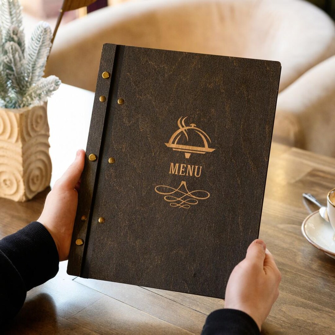 Restaurant Menu Cover for Changeable Sheets in Wenge Color, Suitable ...