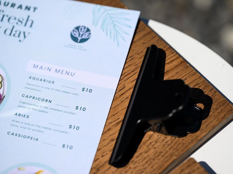 Wood Menu Stand for Tabletop, Coffee Bar Menu Holder, Wooden Flyer ...