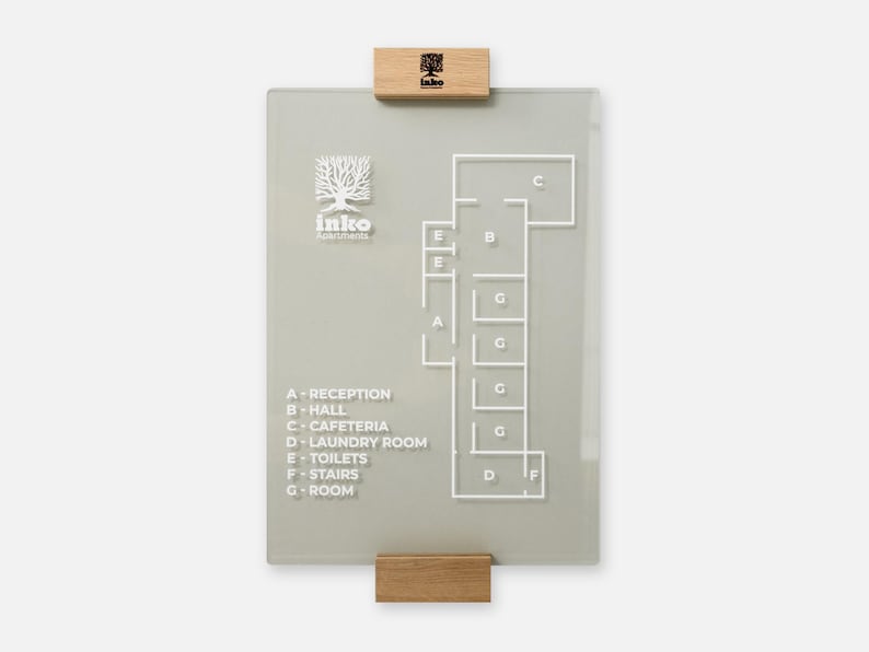 Custom Acrylic Floor Plan Sign, Wayfinding Wall Plaque for Hotels or ...