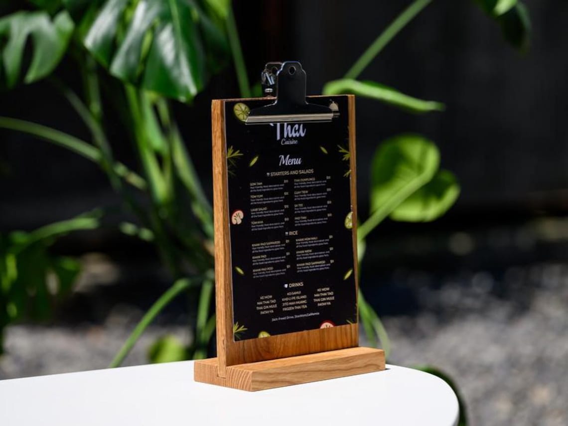 Wooden Menu Holder, Tabletop Sign Stand, Coffee Bar Sign Display, Mini ...