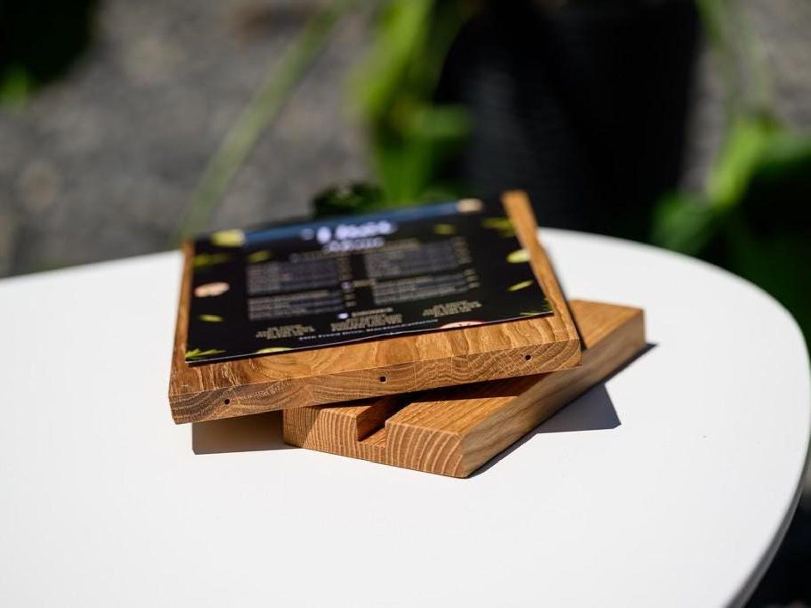 Wooden Menu Holder, Tabletop Sign Stand, Coffee Bar Sign Display, Mini ...