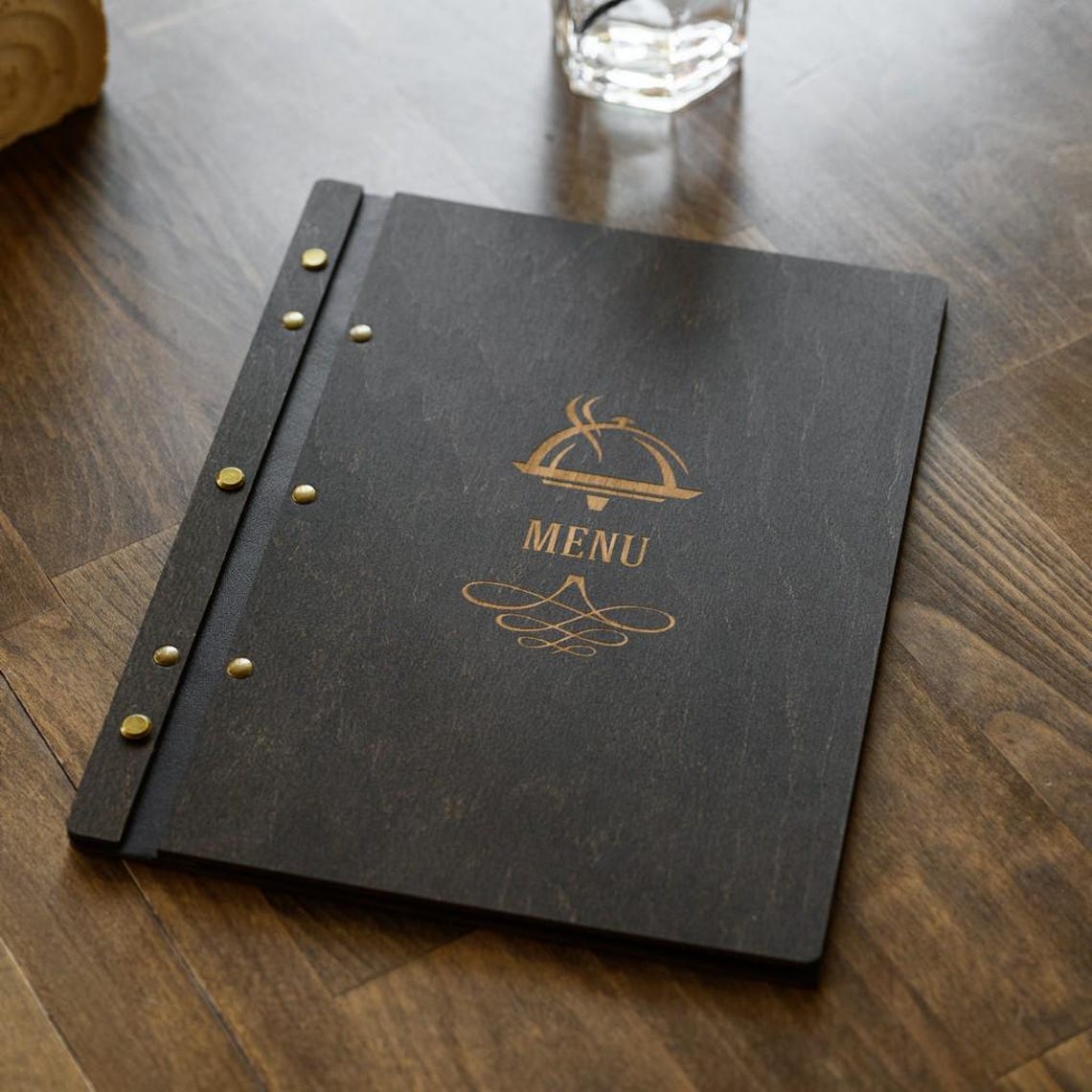Restaurant Menu Cover for Changeable Sheets in Wenge Color, Suitable ...