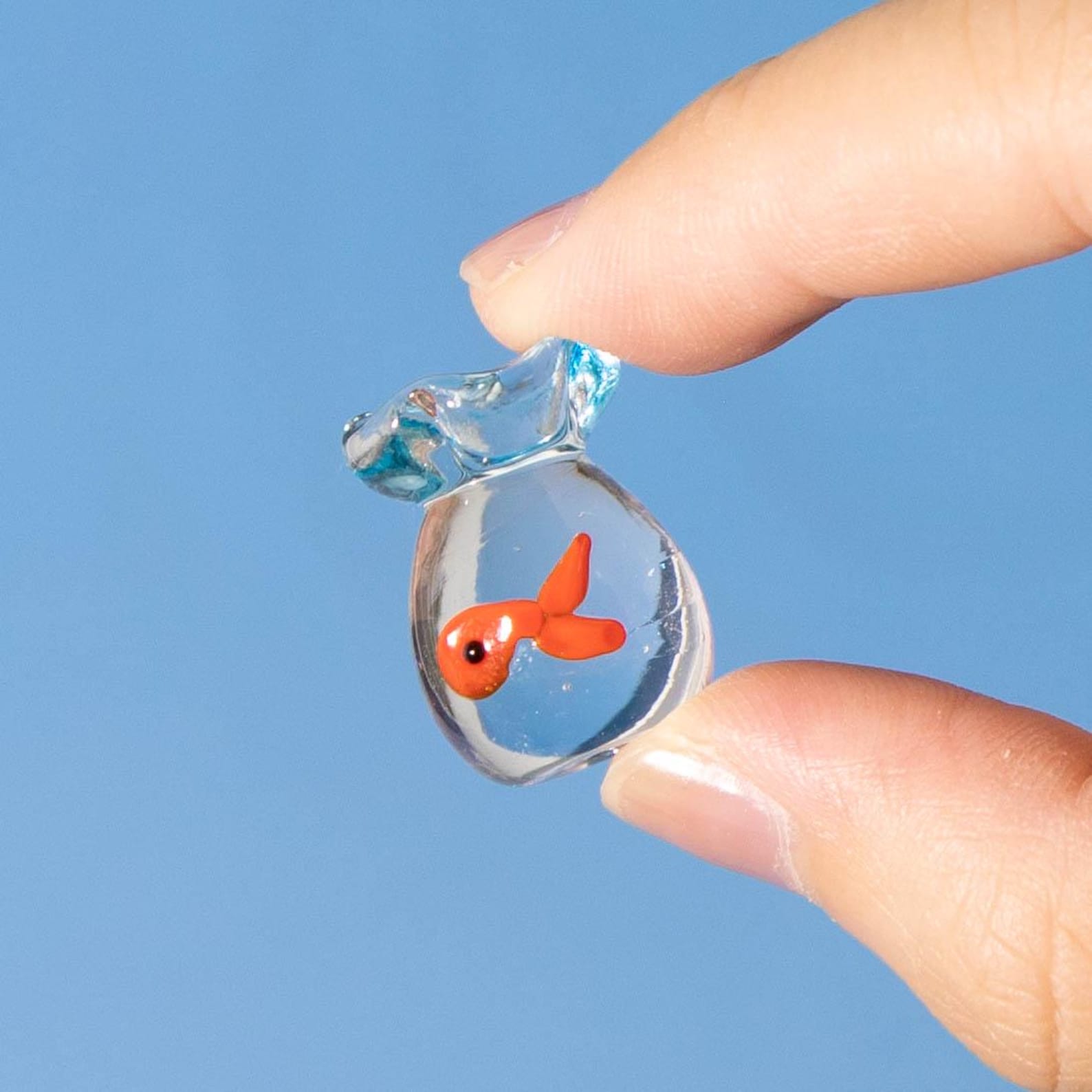 Transparent Glass Fish Bag/small Fish Tank Luminous Fish Bag/desktop ...