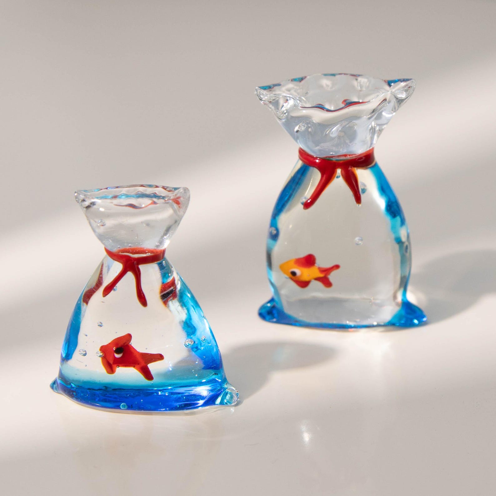 Transparent Glass Fish Bag/small Fish Tank Luminous Fish Bag/desktop ...