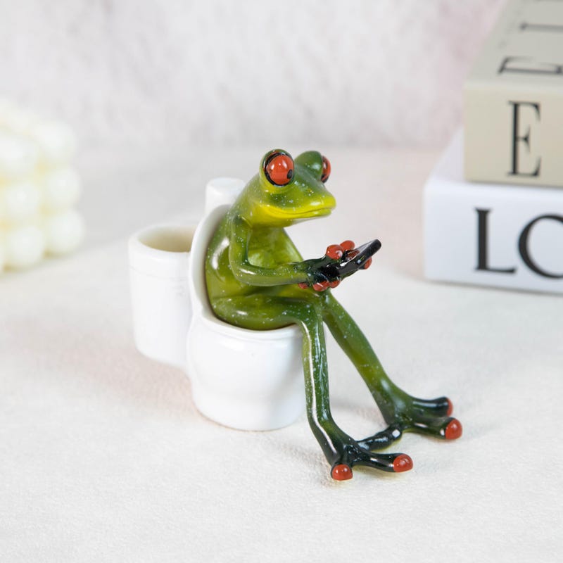 Frog Toilet Figurine - Etsy