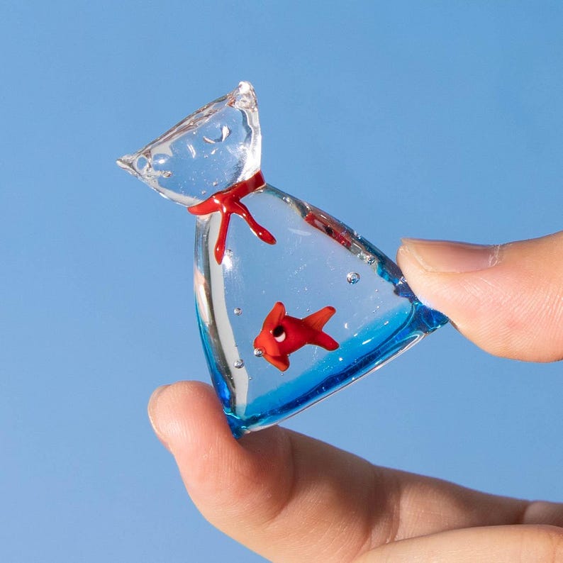Transparent Glass Fish Bag/small Fish Tank Luminous Fish Bag/desktop ...