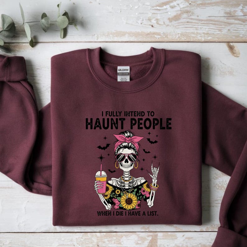 Sassy Skeleton Hoodie | I Haunt People, Funny Halloween Apparel - Etsy