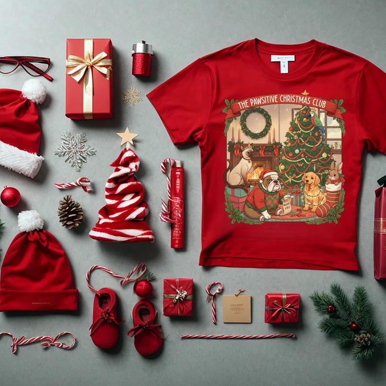 Cute Christmas Pet T-shirt, Funny Dog Cat Tee, Animal Lover Gift - Etsy