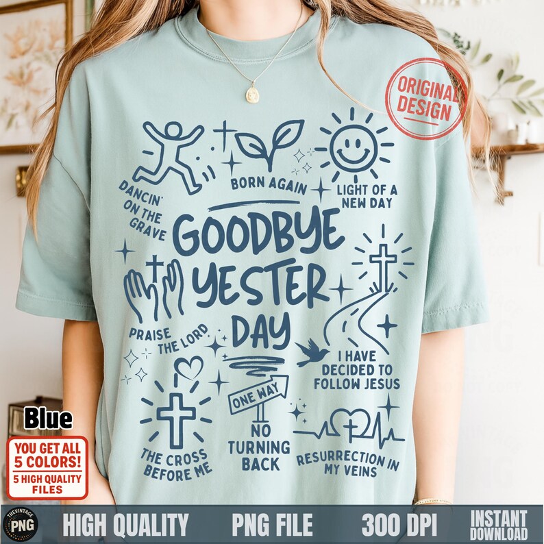 Christian Bible Verse PNG: Goodbye Yesterday Doodle (digital Download ...