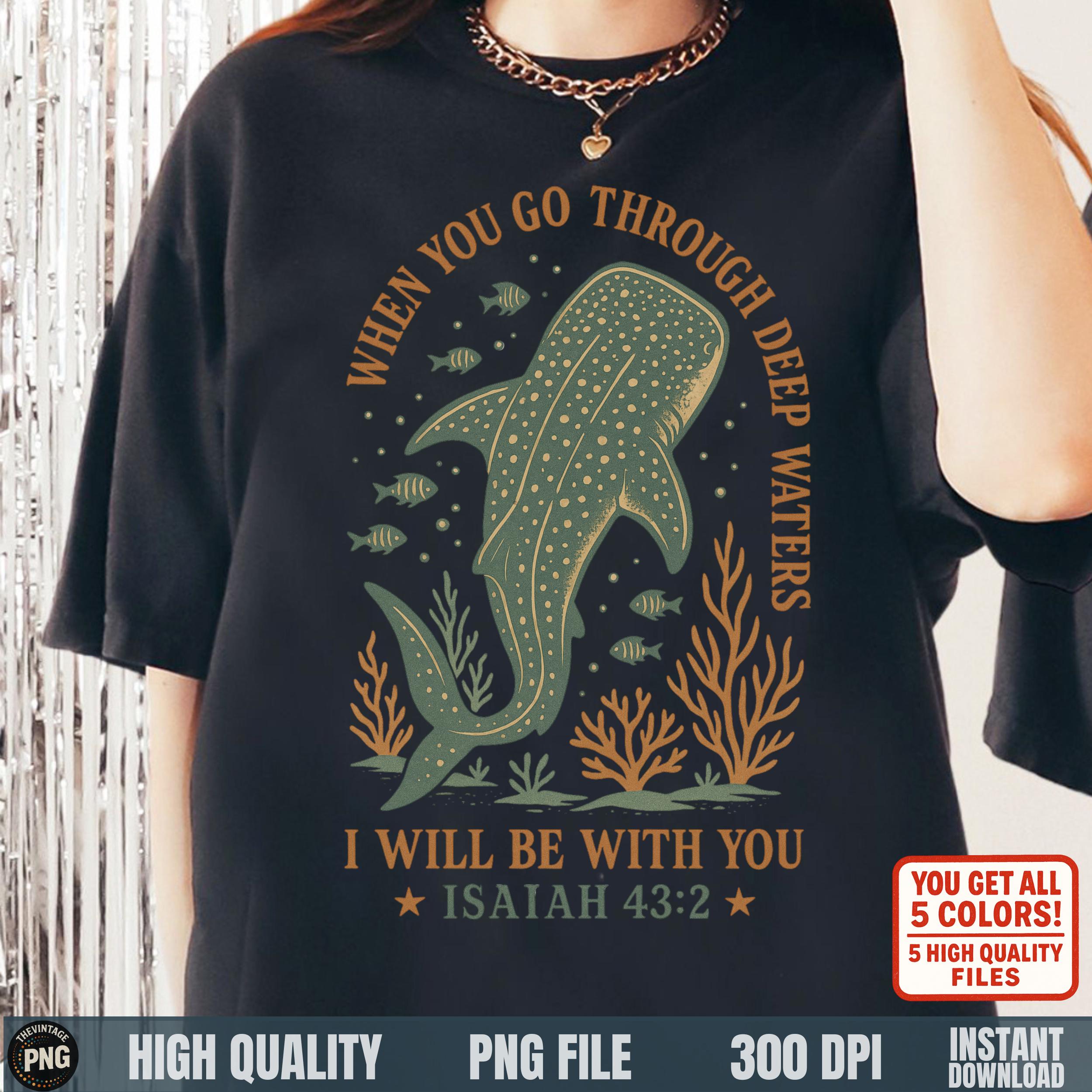 Bible Verse PNG Whale Shark Christian Clipart I Will Be With You Isaiah ...
