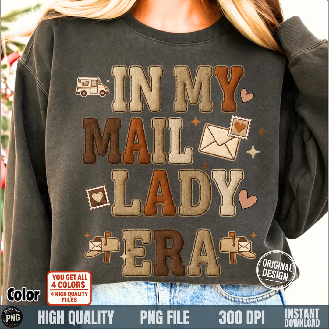 In My Mail Lady Era PNG, Retro Postal Worker Design (digital Download ...