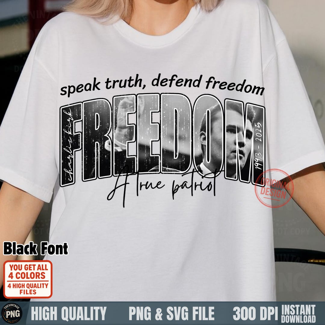 Freedom Typography Quote PNG: Retro Patriotic Font (digital Download ...