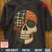 Patchwork Embroidery Skull PNG: Vintage Halloween Clipart (digital ...