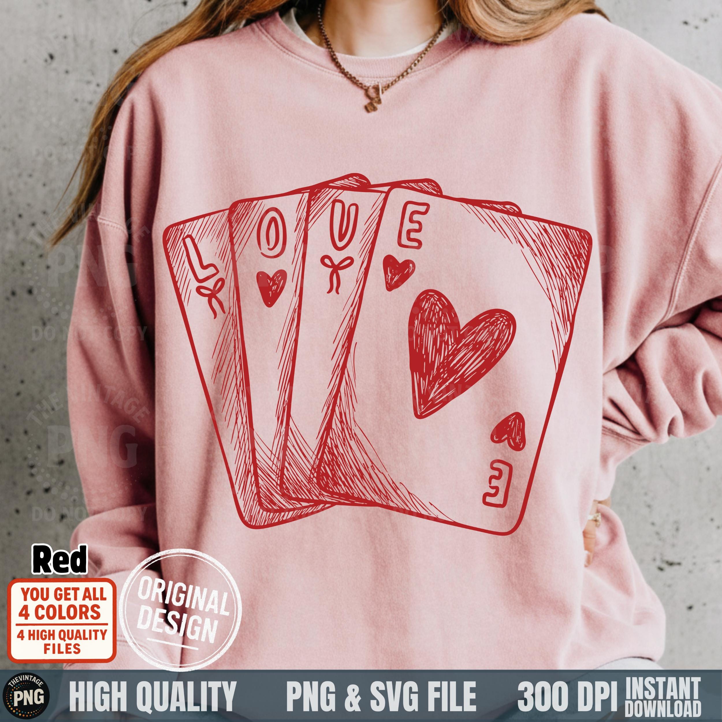 Love Playing Cards PNG, Valentine Poker Design (digital Download) - Etsy