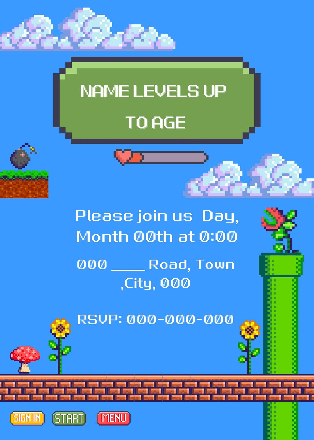 Level up Birthday Invitation - Etsy