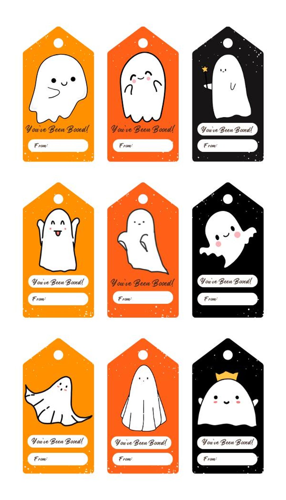 Ghost "you've Been Booed" Gift Tags, Halloween Gift Tags, Ghost Gift ...