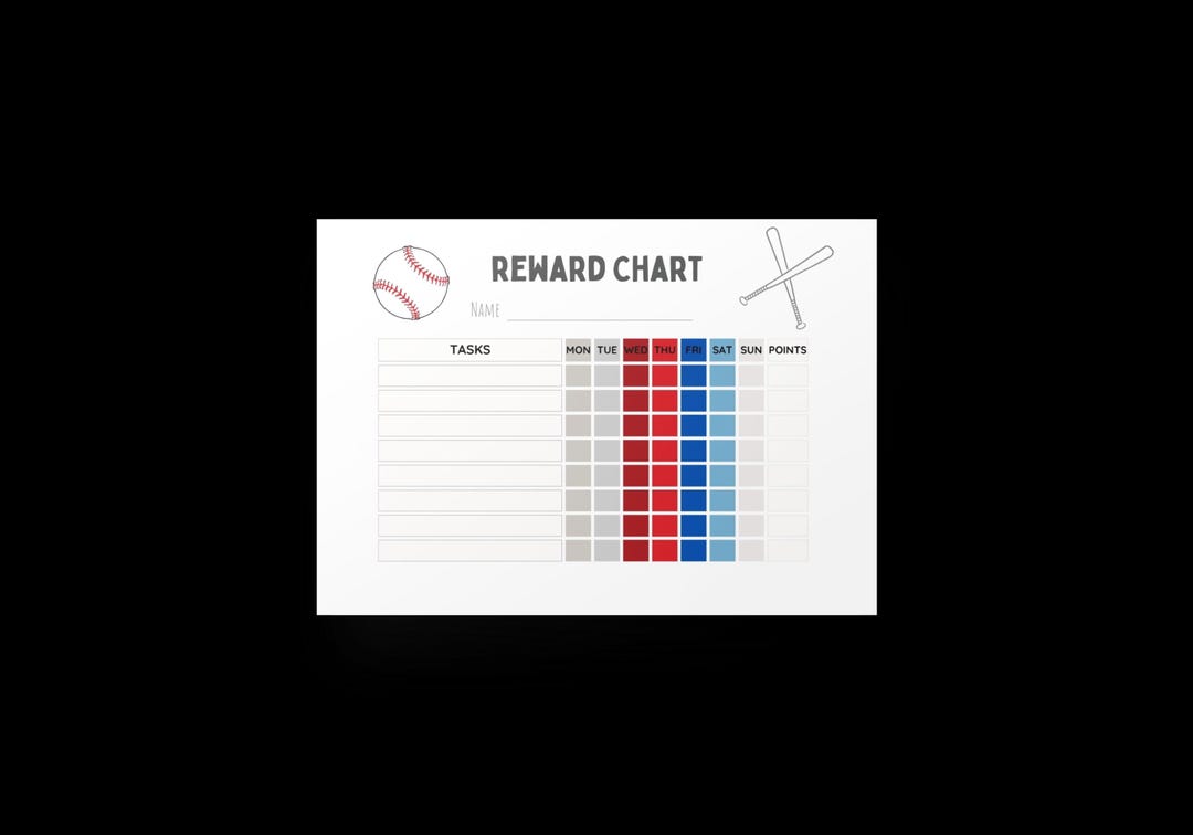 Printable Baseball Reward Chart, Sports Incentive (digital Download) - Etsy