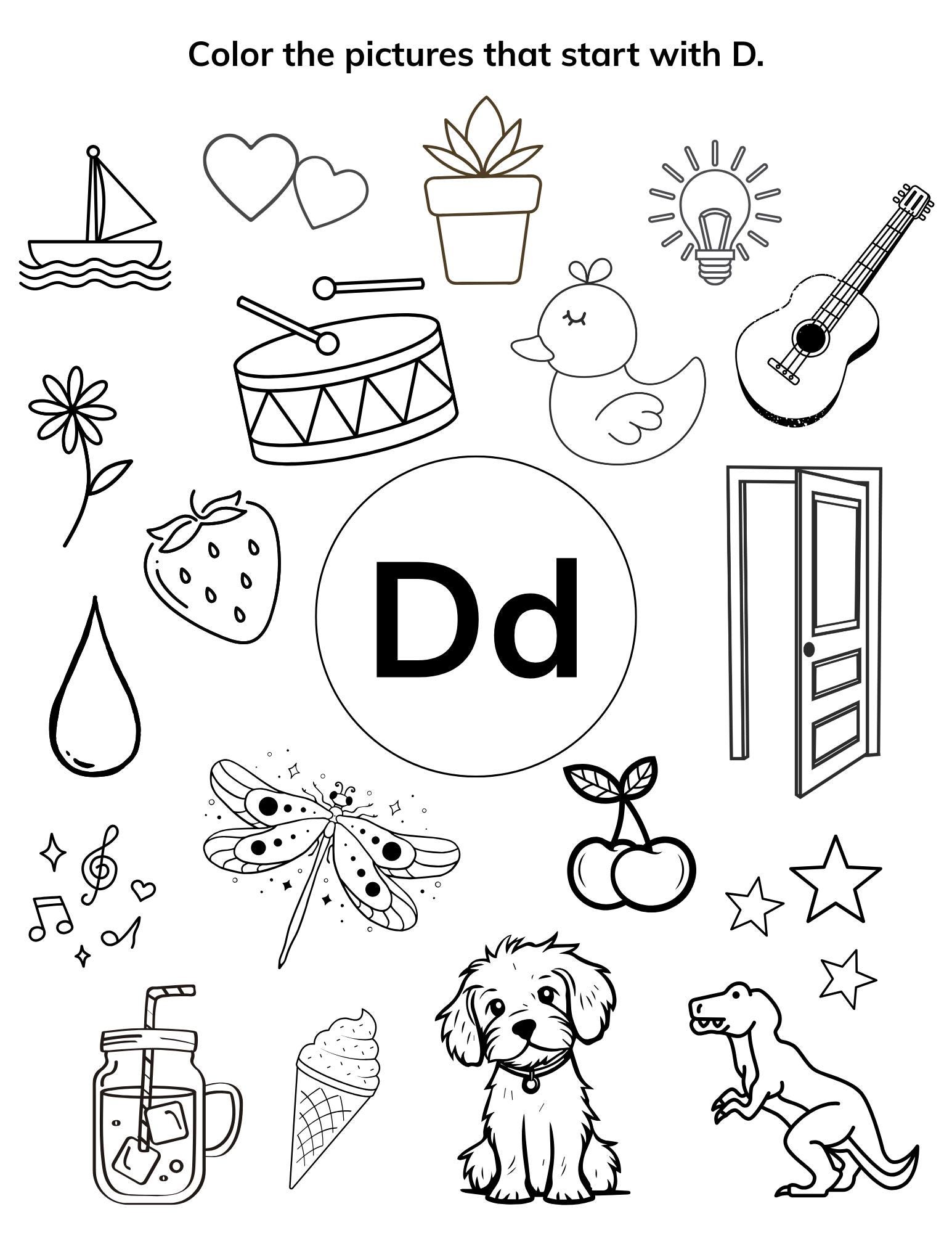Alphabet Coloring Page for Kids, Preschool ABC Coloring Printable ...