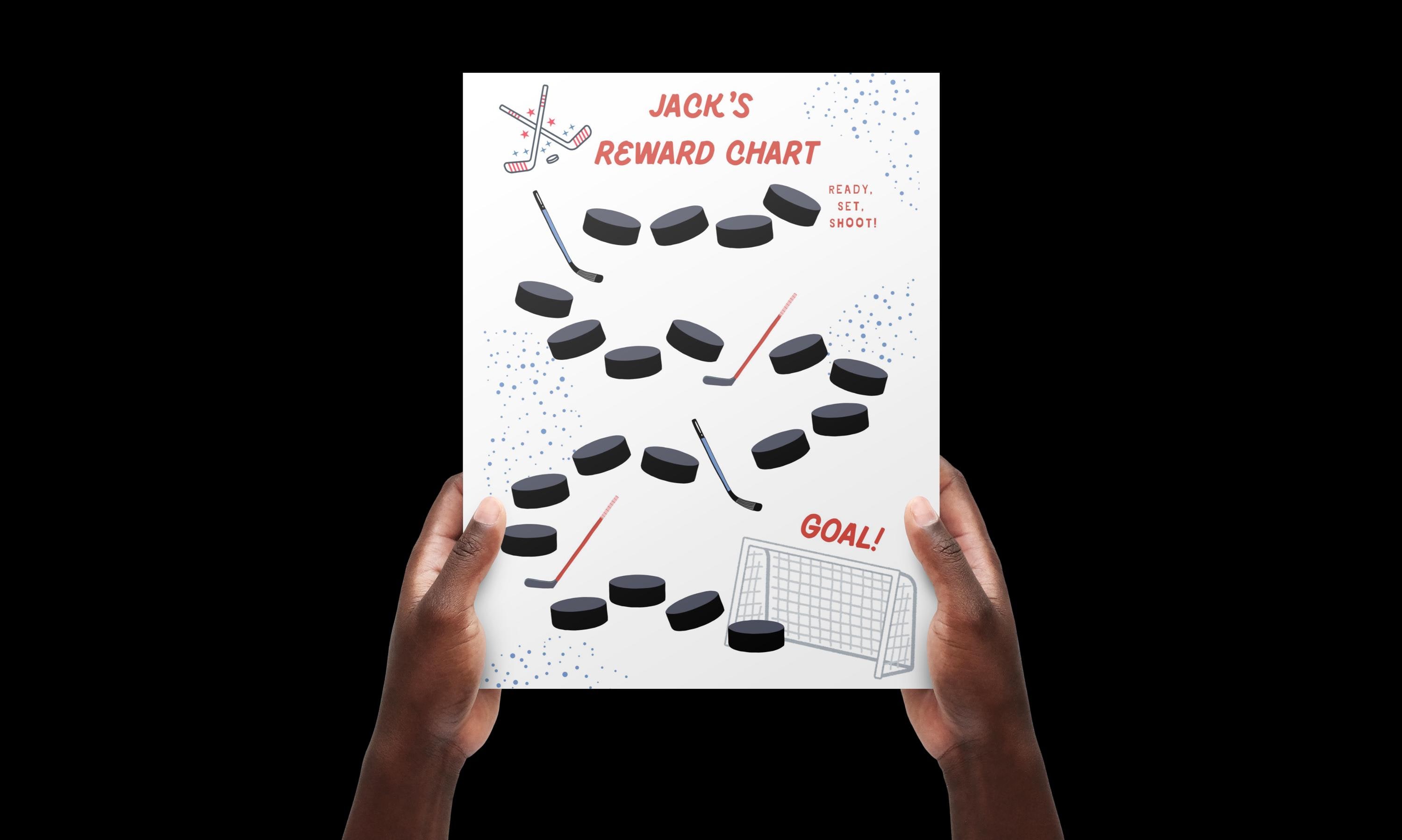 Personalized Hockey Reward Chart: Incentive Tracker (PDF Downloadable ...