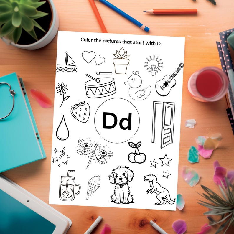 Alphabet Coloring Page for Kids, Preschool ABC Coloring Printable ...