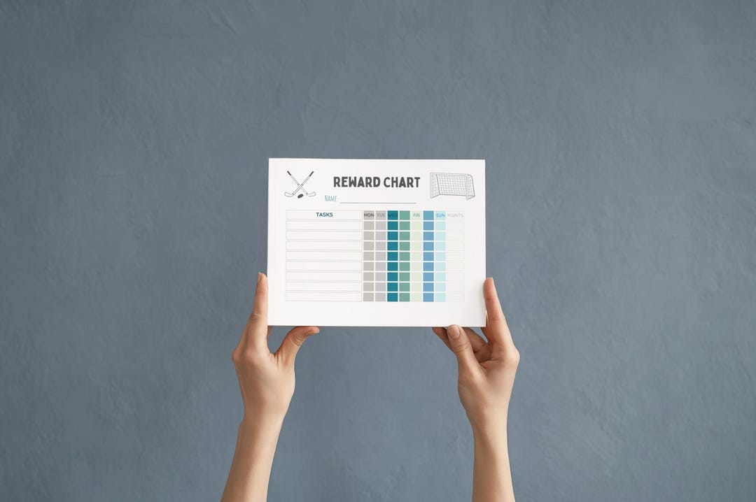 Printable Hockey Reward Chart: Use for Chores, Potty Training, Behavior ...