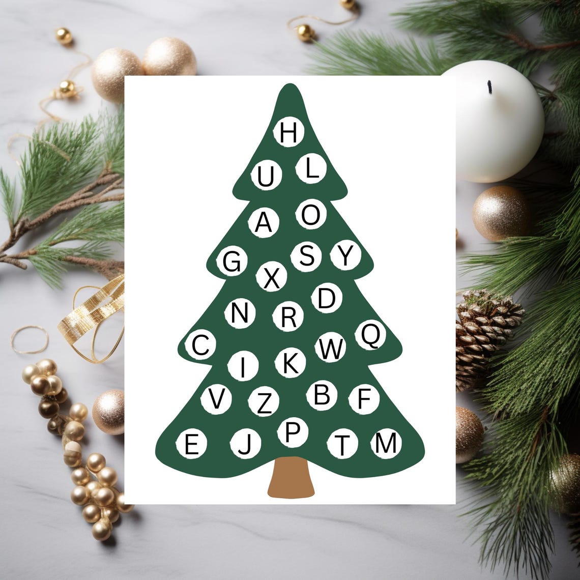 Christmas Tree Alphabet Game, Preschool Christmas Printable ...