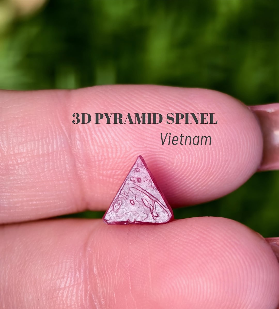 3D Pyramid Red Spinel Crystal – 2.60 Ct Natural Geometric Formation ...