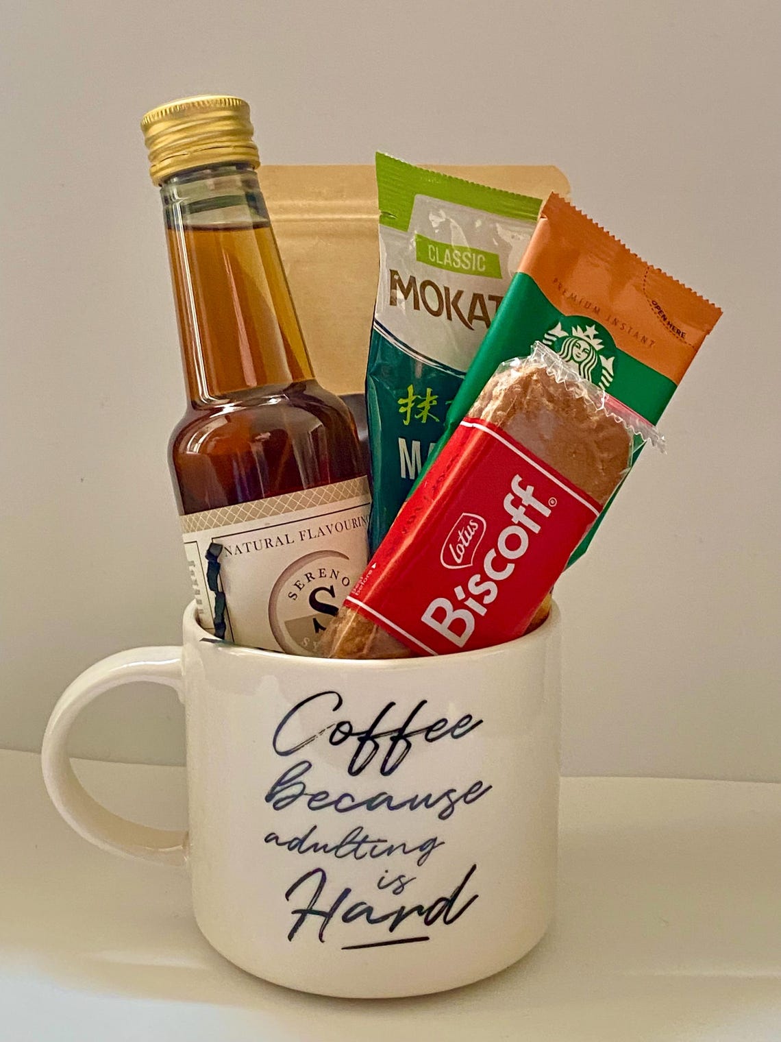 Luxury Coffee Mug Gift Set - Italian Coffee, Syrup & Biscuits - Etsy