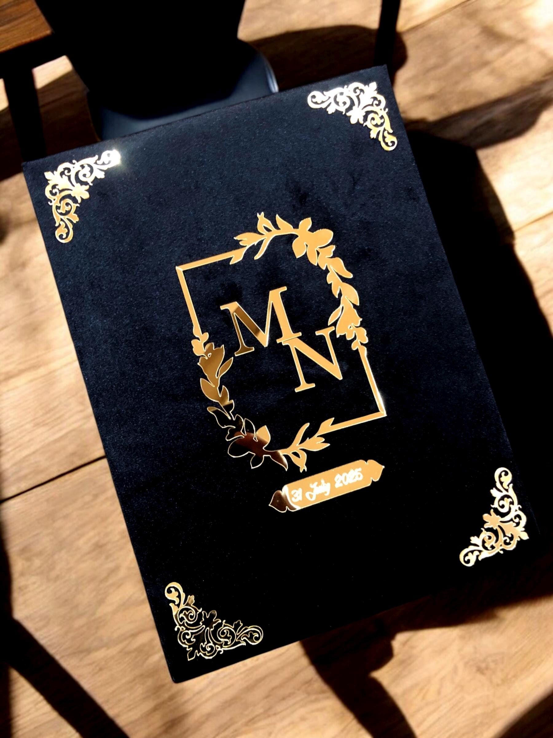 Luxury Nikkah Certificate With Velvet Booklet & Box, Islamic Wedding ...