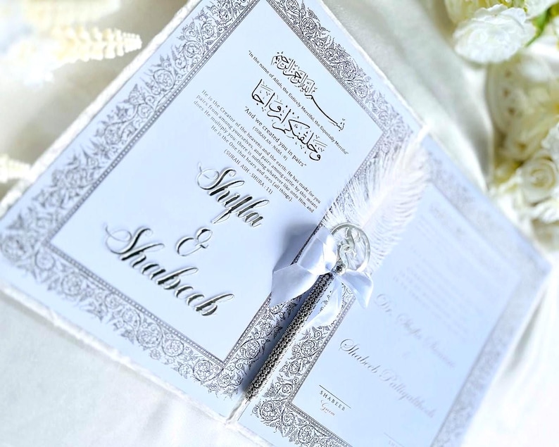 Personalized Nikkah Certificate Booklet & Box, Islamic Wedding Folder ...