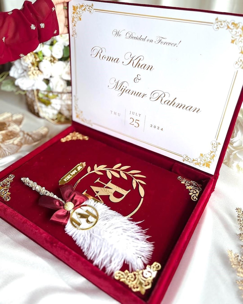 Islamic Marriage Certificate, Luxury Nikkah Box and Booklet ...