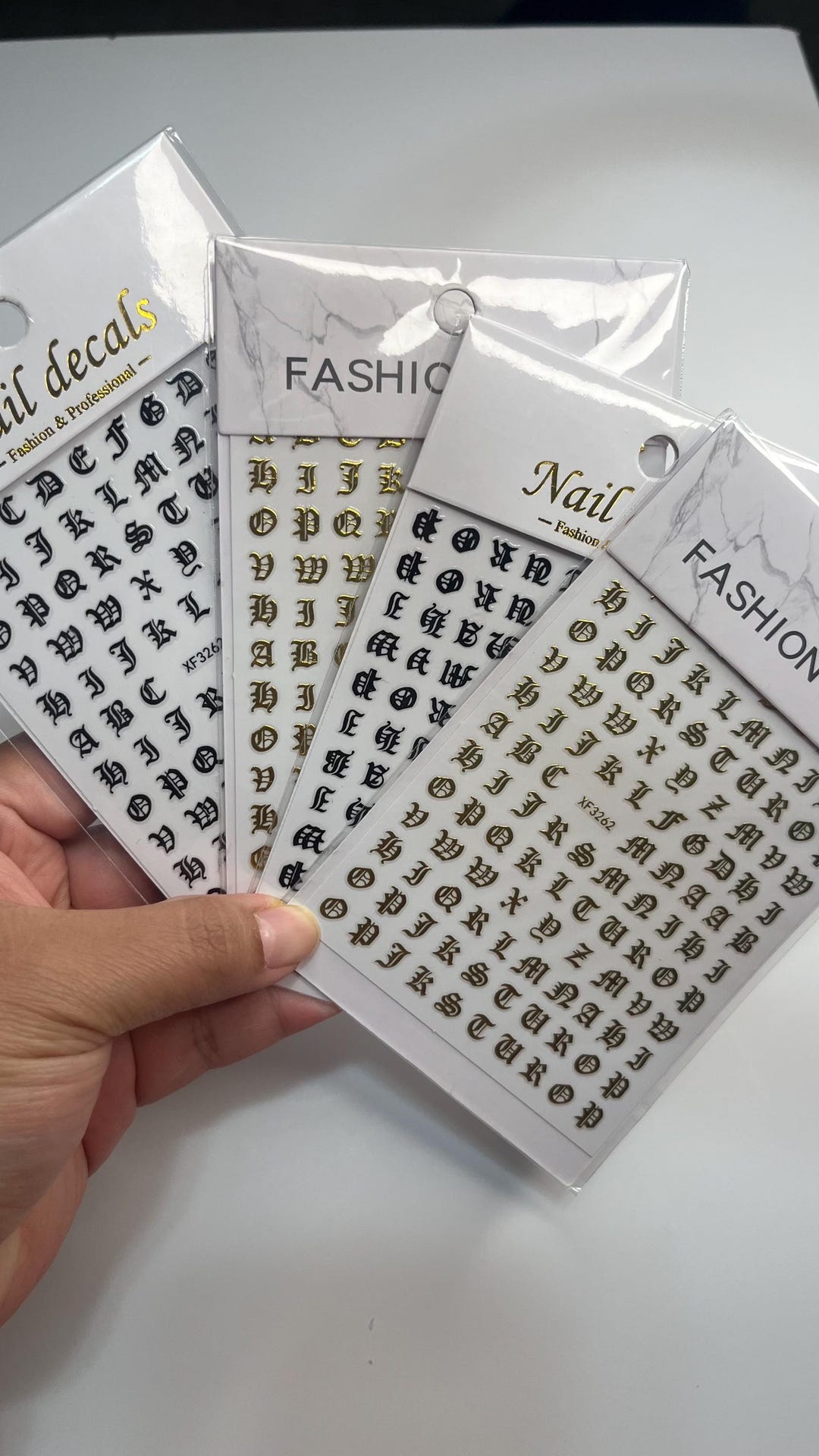 1 Big Page Roman/old English Sticker Letters: Nail Art Decals, Self ...