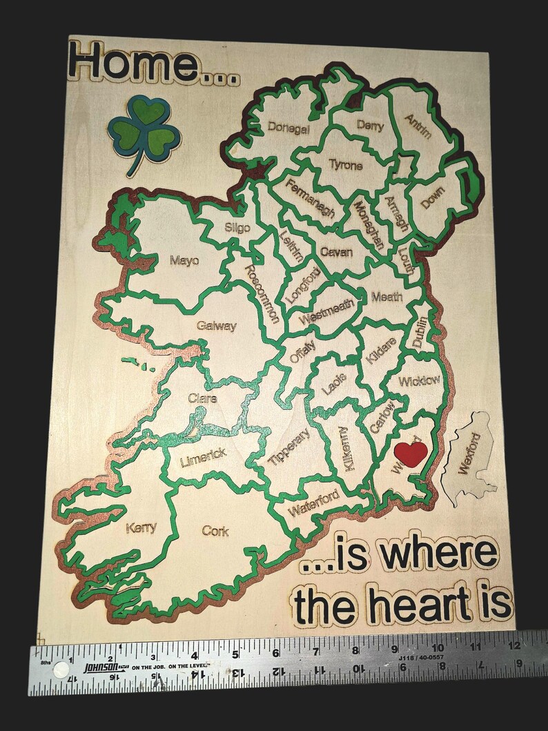 Layered Wooden Ireland Map – All Counties Heritage Wall Art – Home ...