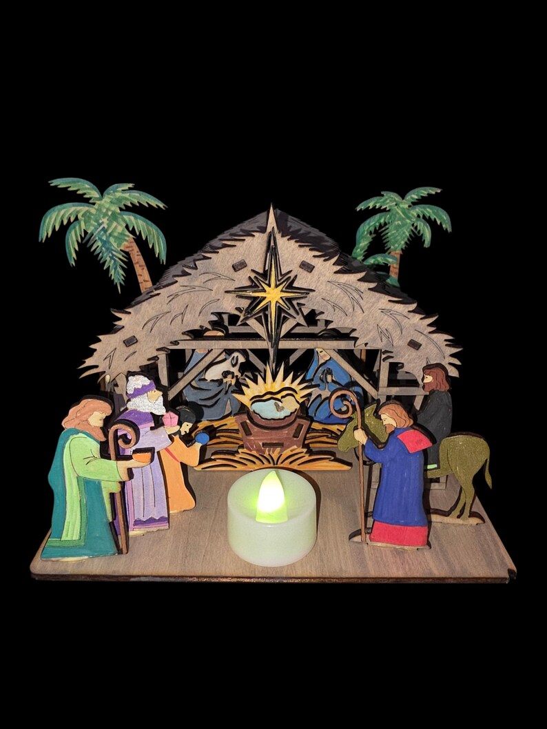 Luxury Laser Cut Nativity Scene – Two Sizes Available | Hand-painted ...