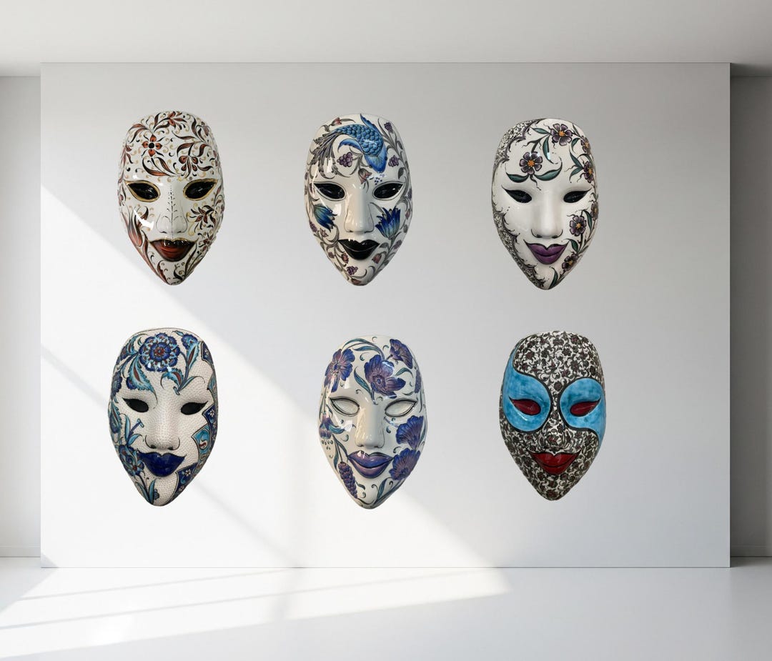Hand-painted Ceramic Face Wall Mask: Turkish Tile Art Decor - Etsy