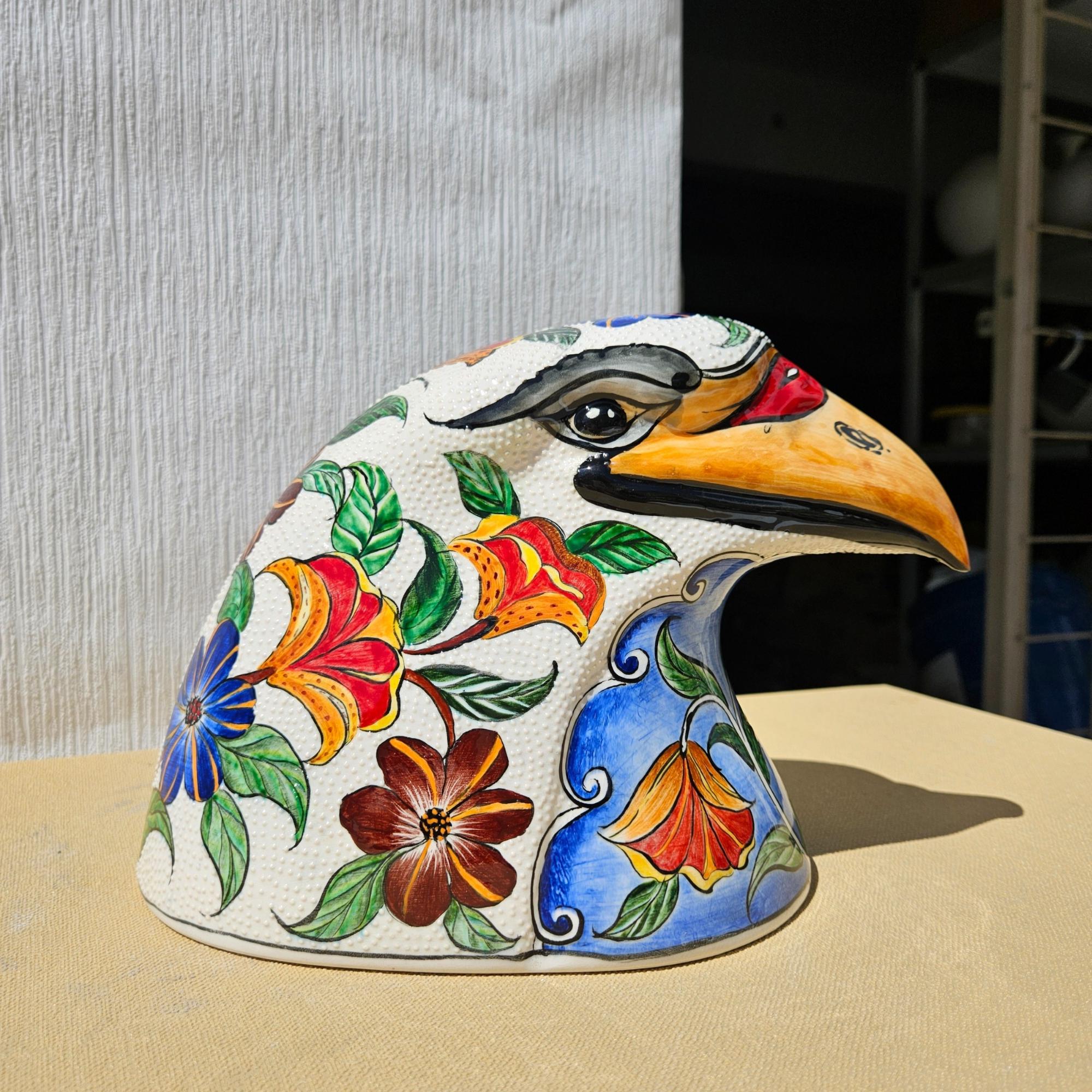 Hand Painted Ceramic Eagle Sculpture – Eagle Bust - Bird Sculpture ...