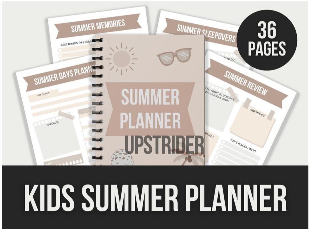 Printable Summer Planner for Kids 2025 I Summer Kids Planner, Summer ...
