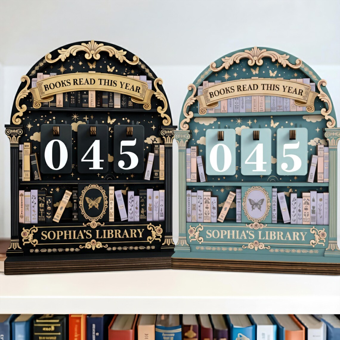 Personalized Wooden Reading Tracker, Books Read This Year Counter, Gift ...