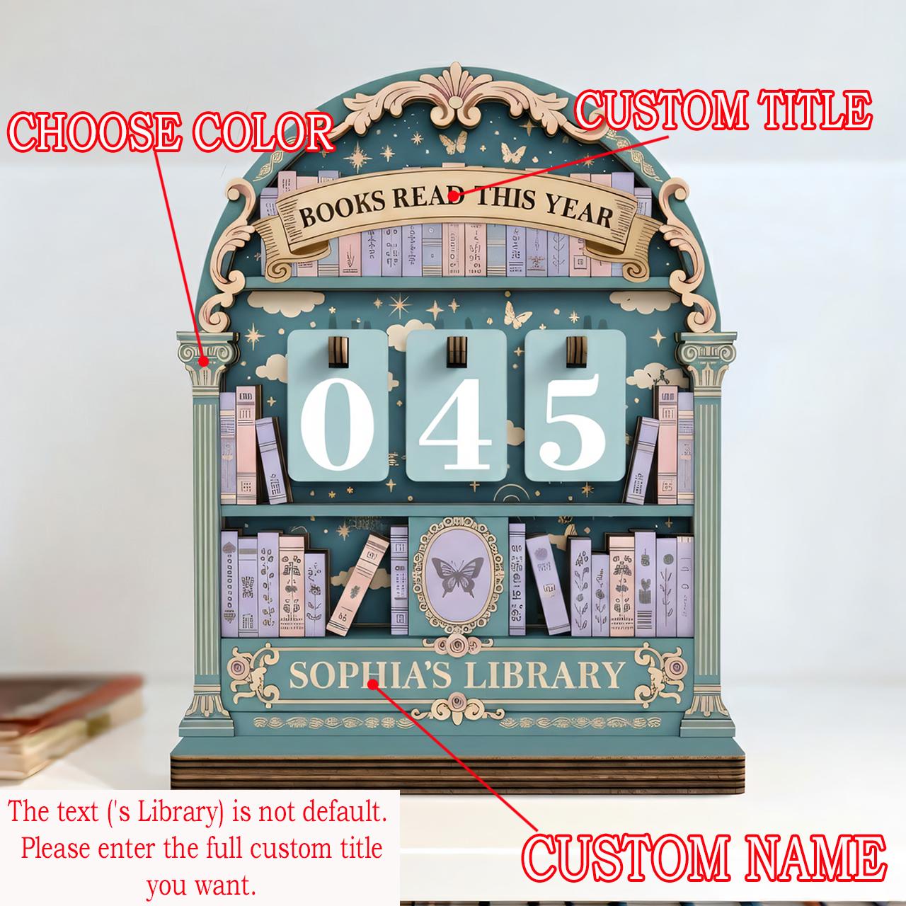 Personalized Wooden Reading Tracker, Books Read This Year Counter, Gift ...